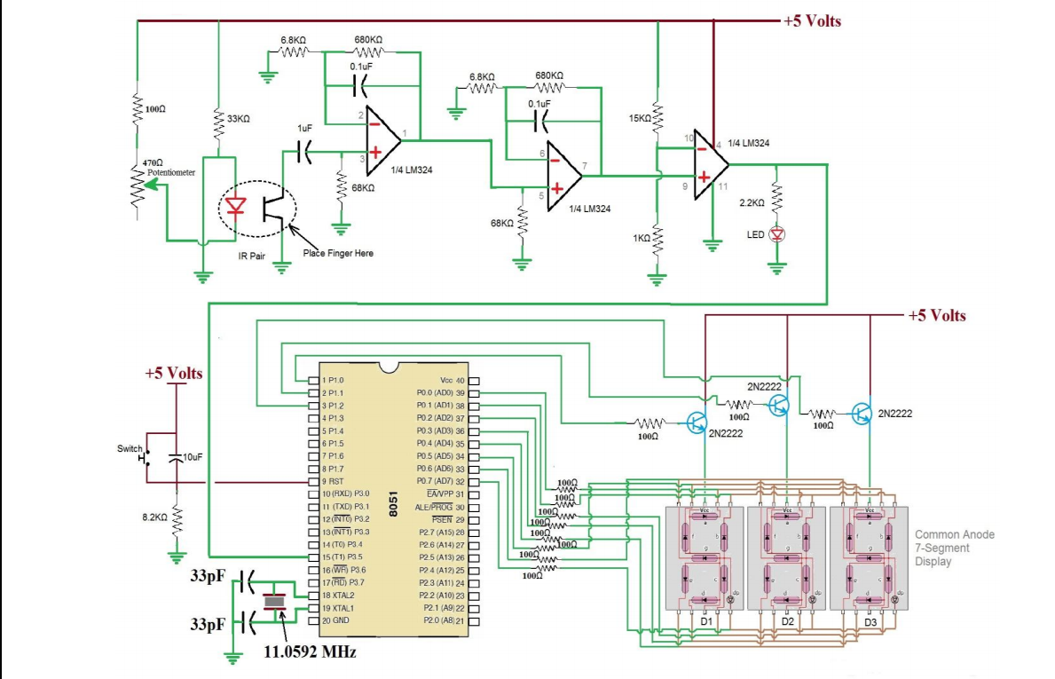 Heart Beat Pulse Counting System Using IR with Microcontroller 8051 ...