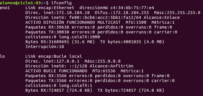 Comando Ifconfig (Linux)