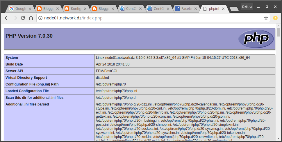 Konfigurasi Nginx dengan PHP-FPM pada CentOS7 Konfigurasi Nginx dengan PHP-FPM pada CentOS7