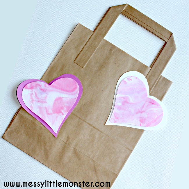 Marbled Heart Craft - Messy Little Monster