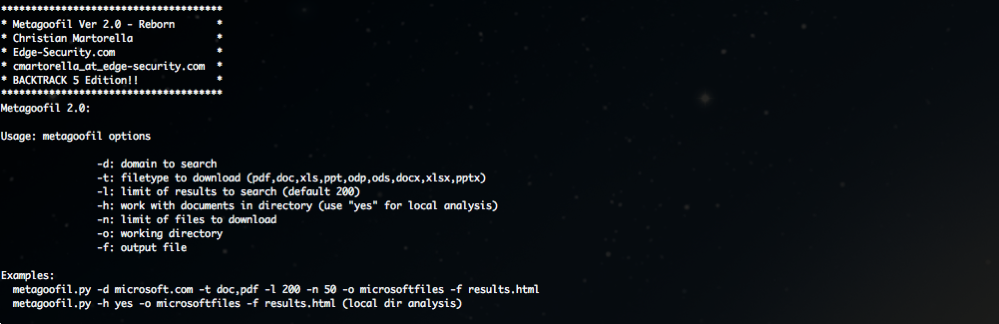 Metagoofil (Metadata Collector) :: Tools - ToolWar | Information ...