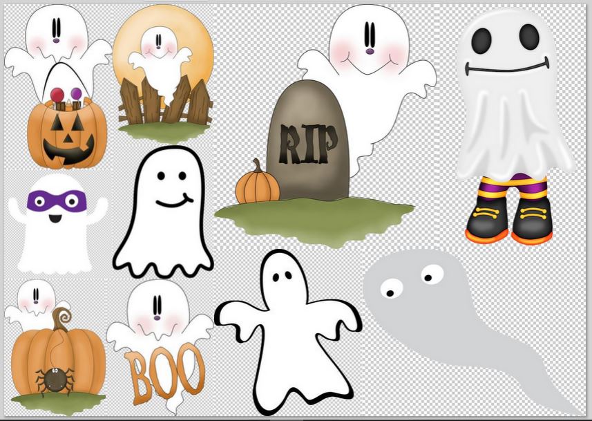 Halloween Ghosts Clipart. - Oh My Fiesta! in english