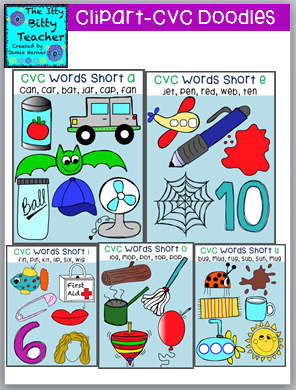 CVC Clipart Bundle | The Itty Bitty Teacher