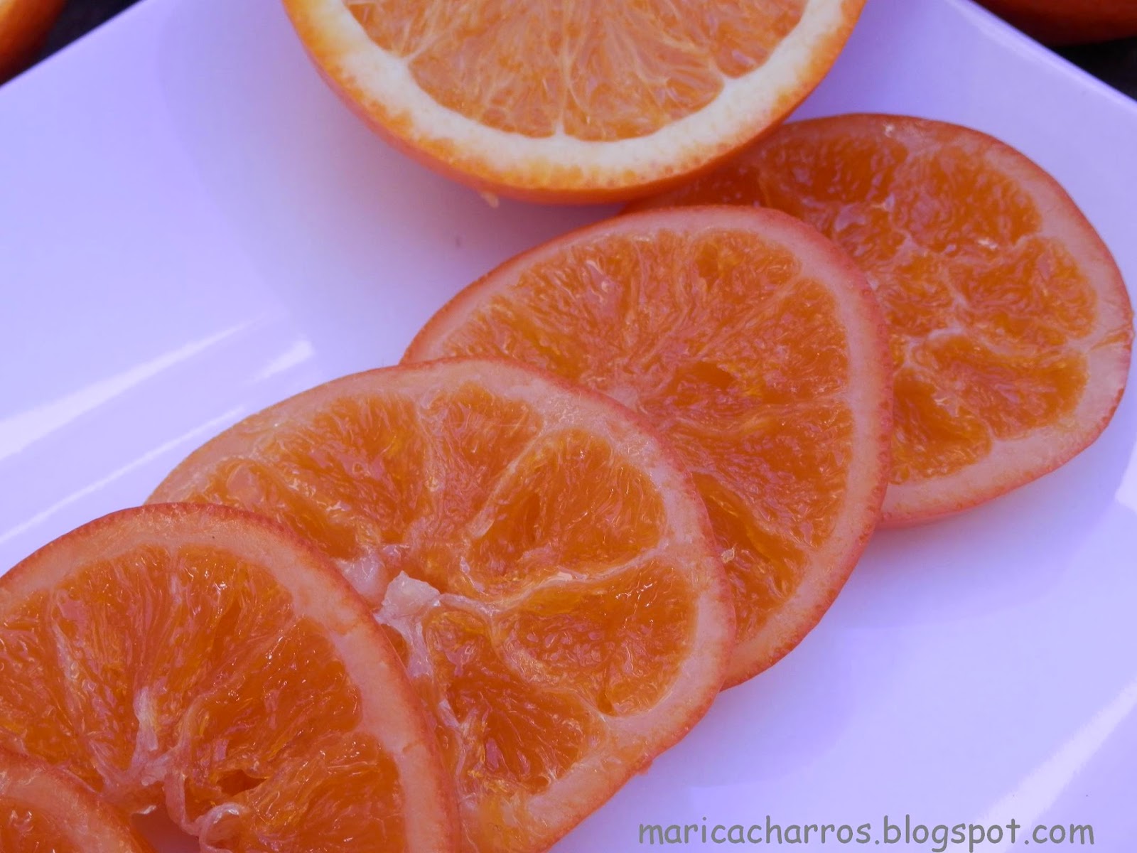 Naranjas caramelizadas y escarchardas | Maricacharros