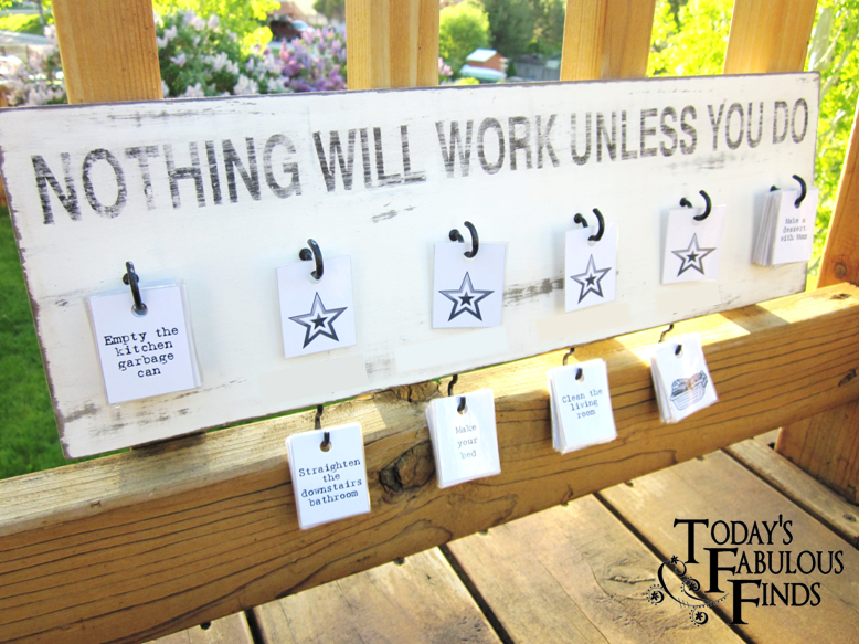 Today's Fabulous Finds: Job Board with Stenciled Quote