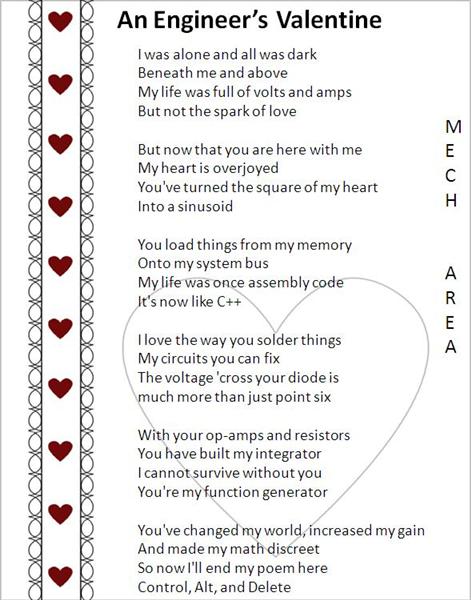 Valentine Special !!!... An engineer's valentine | Mech Area
