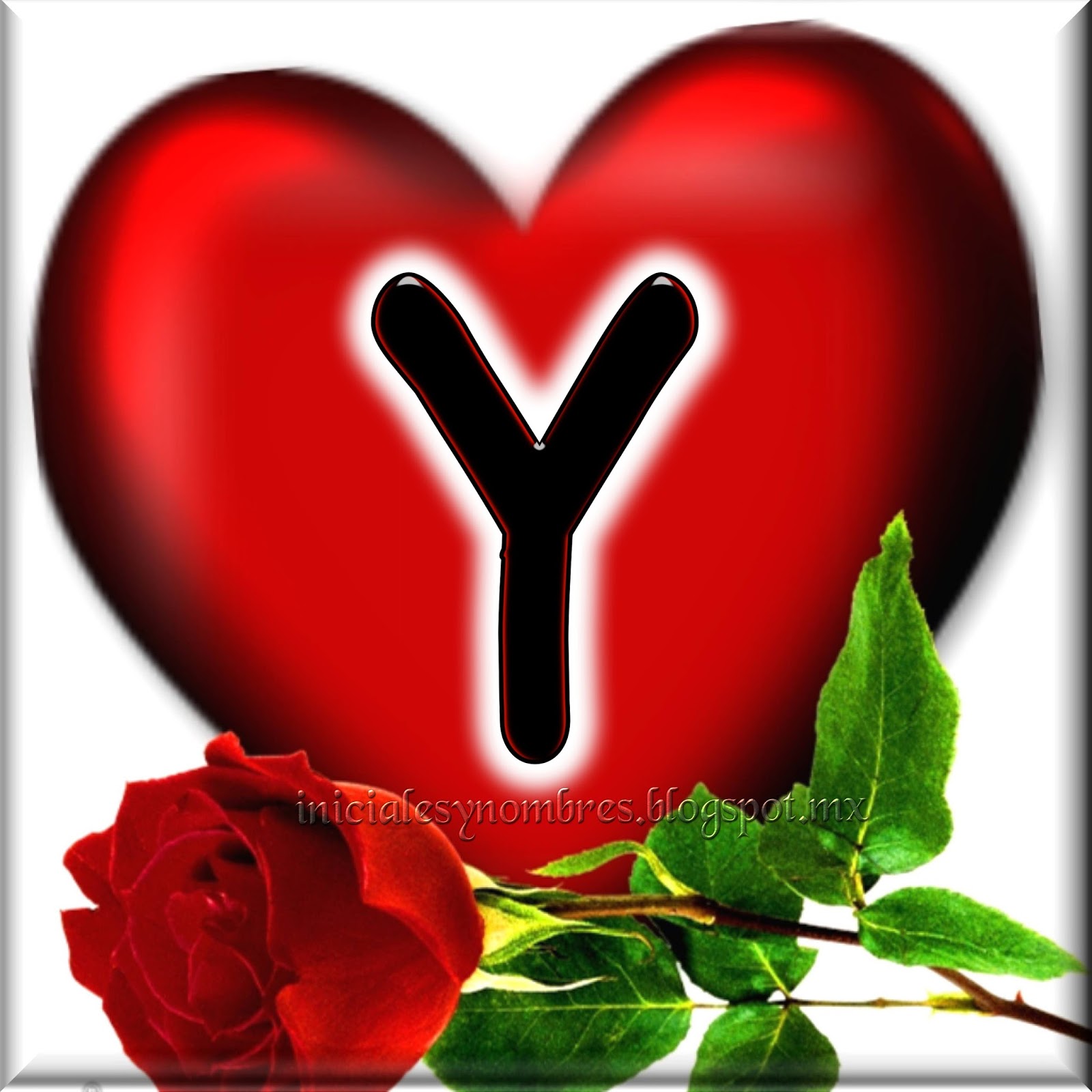 INICIALES Y NOMBRES PARA TI: INICIALES EN UN CORAZON ROJO
