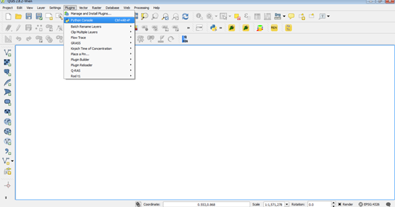 Python in Hydrology and Hydraulics: Opening Python Editor in QGIS
