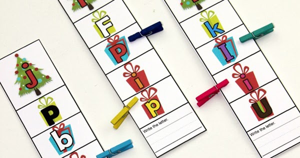 Christmas Alphabet Clip Strips | Totschooling - Toddler, Preschool ...