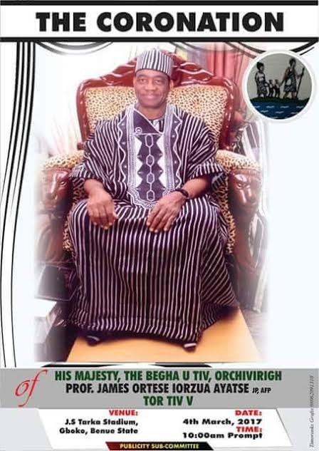 Photos: Young man who sat on the revered throne of the Tor Tiv before ...