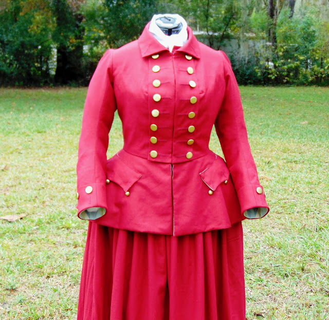 The Antique Sewist: JP Ryan Riding Habit - Red Linen