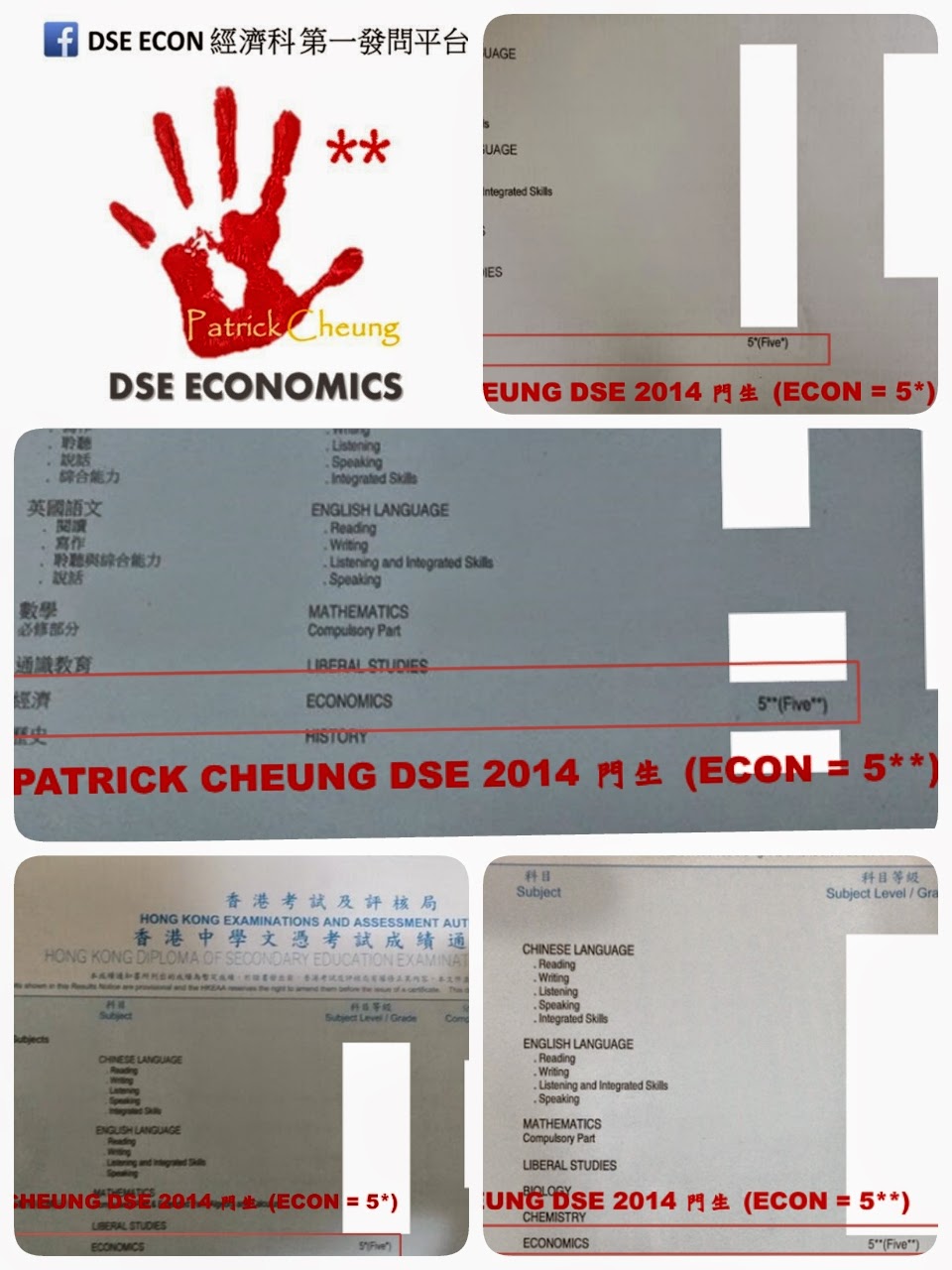 PATRICK DSE ECONOMICS 經濟學: 【DSE ECON 經濟科 補習課程】