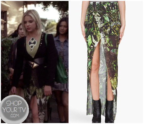 Pretty Little Liars: Season 3 Episode 13 Hanna's Green Patterned Split ...