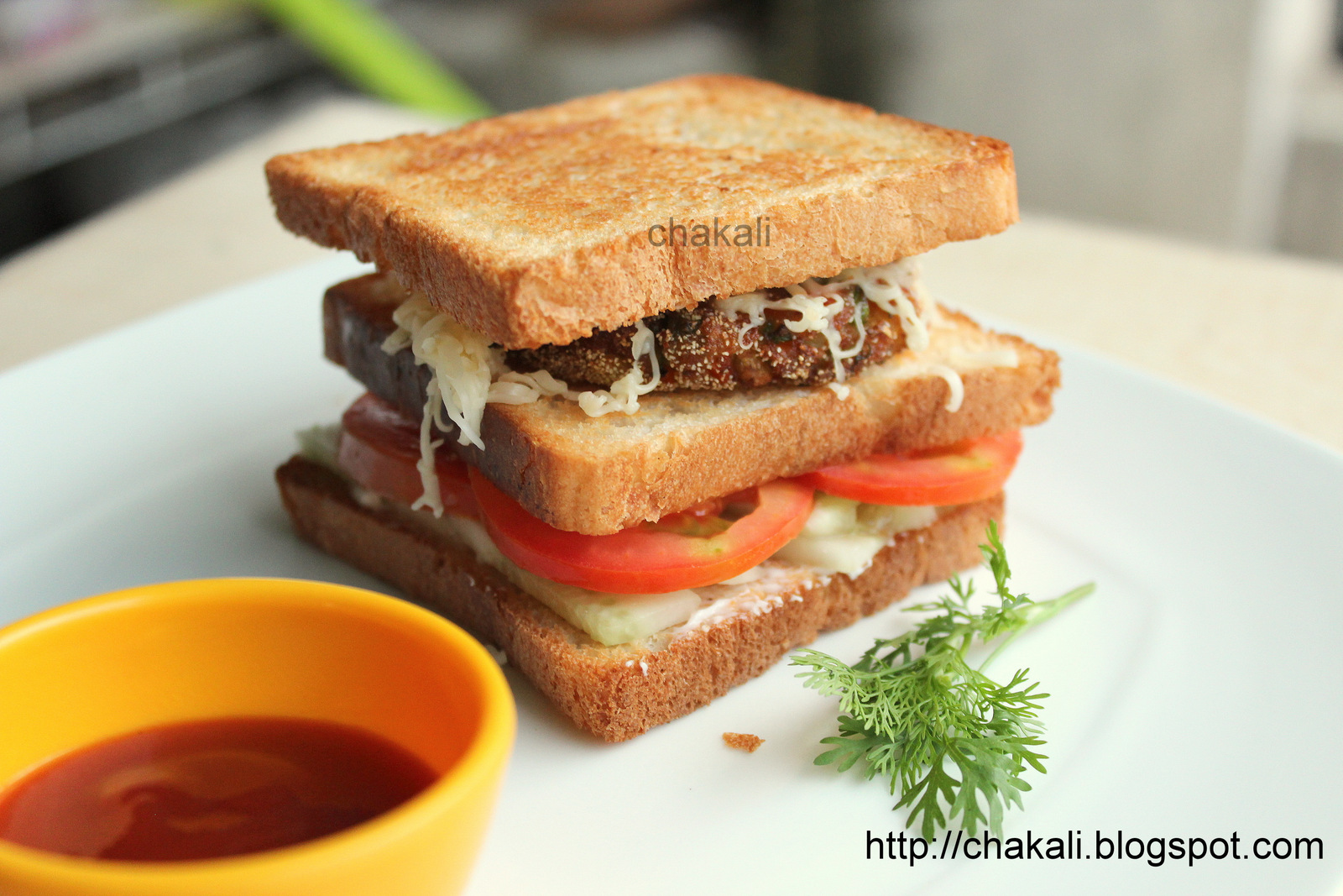 Veg Club Sandwich | चकली