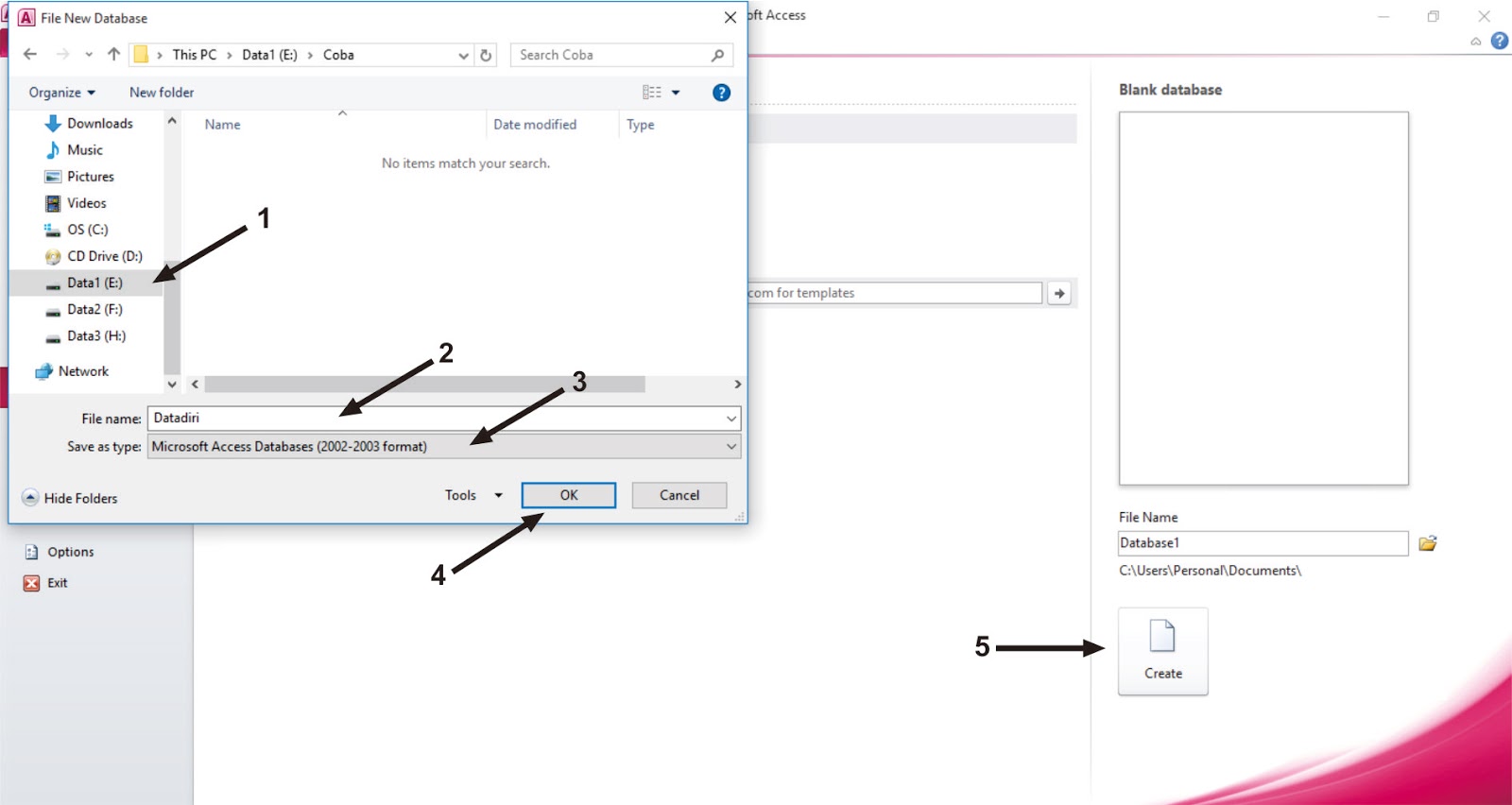 Membuat Database Menggunakan Microsoft Access - Coding Dulu Boss