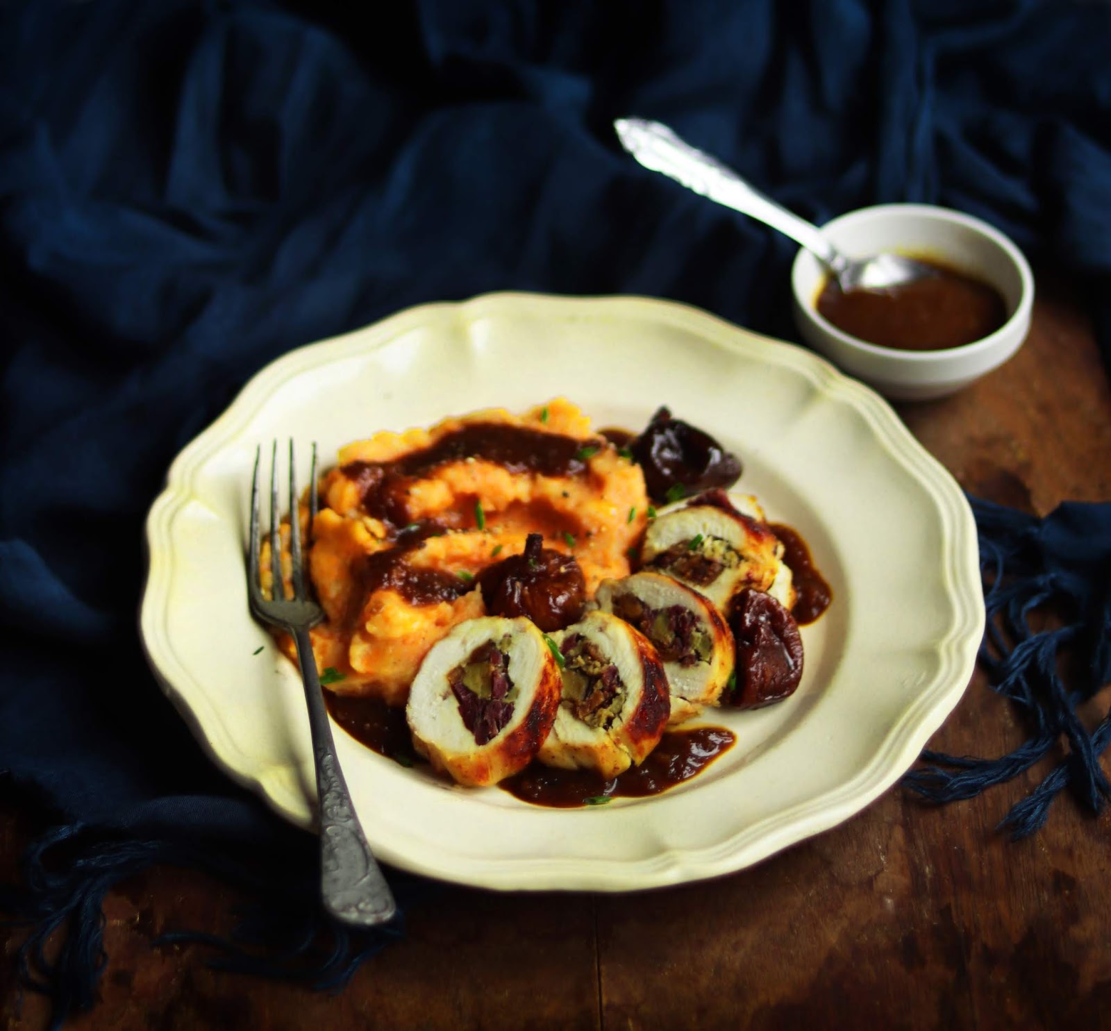 The Food Trotter: Figs & Foie gras Chicken Ballotine & Red Wine sauce ...