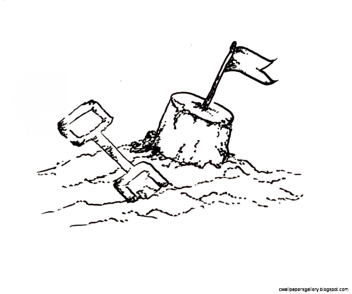 Sand Castle Clip Art Black And White | Wallpapers Gallery