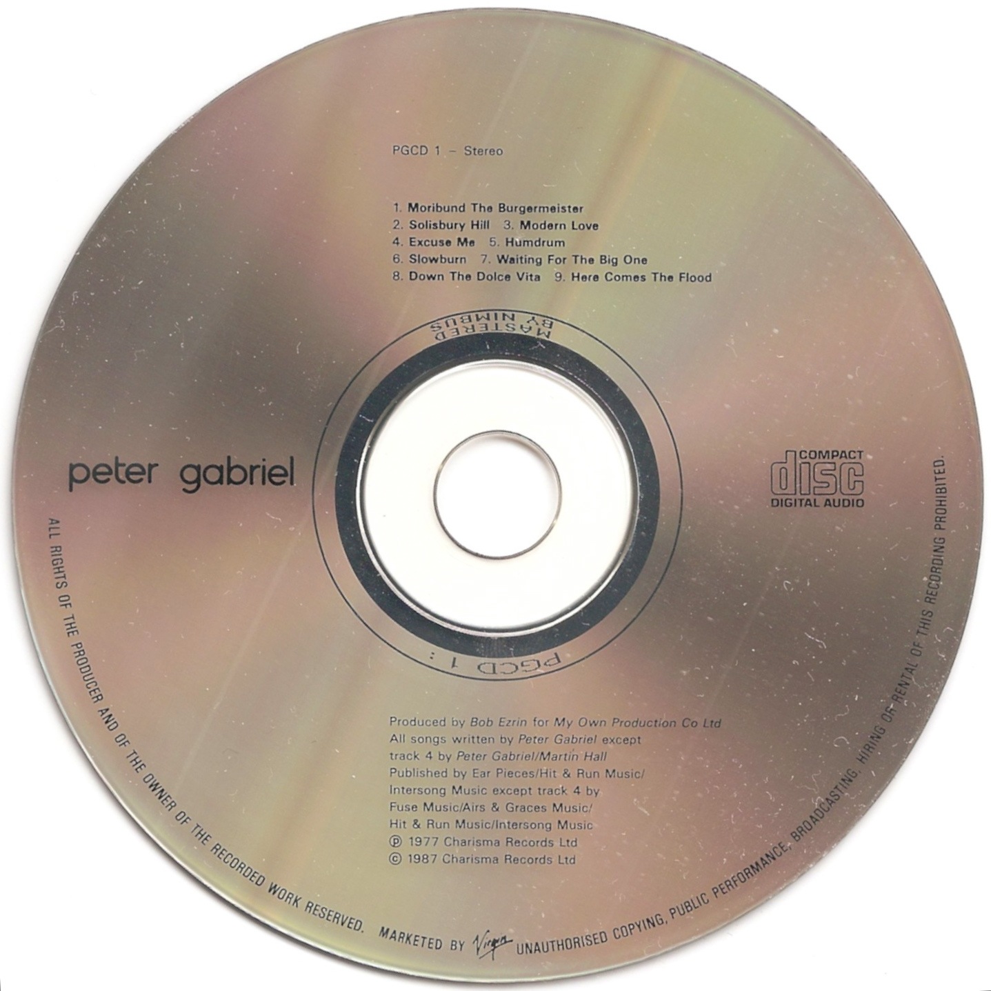 The First Pressing CD Collection: Peter Gabriel - Peter Gabriel