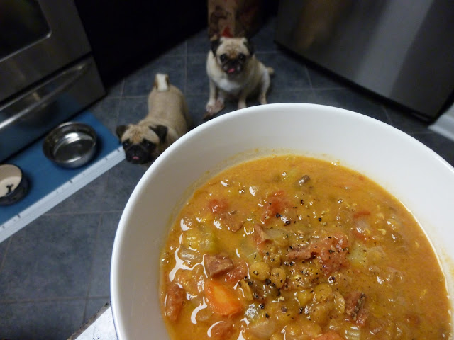 Grubbin' Pugs: Curried Lentils and Tomatoes Stew