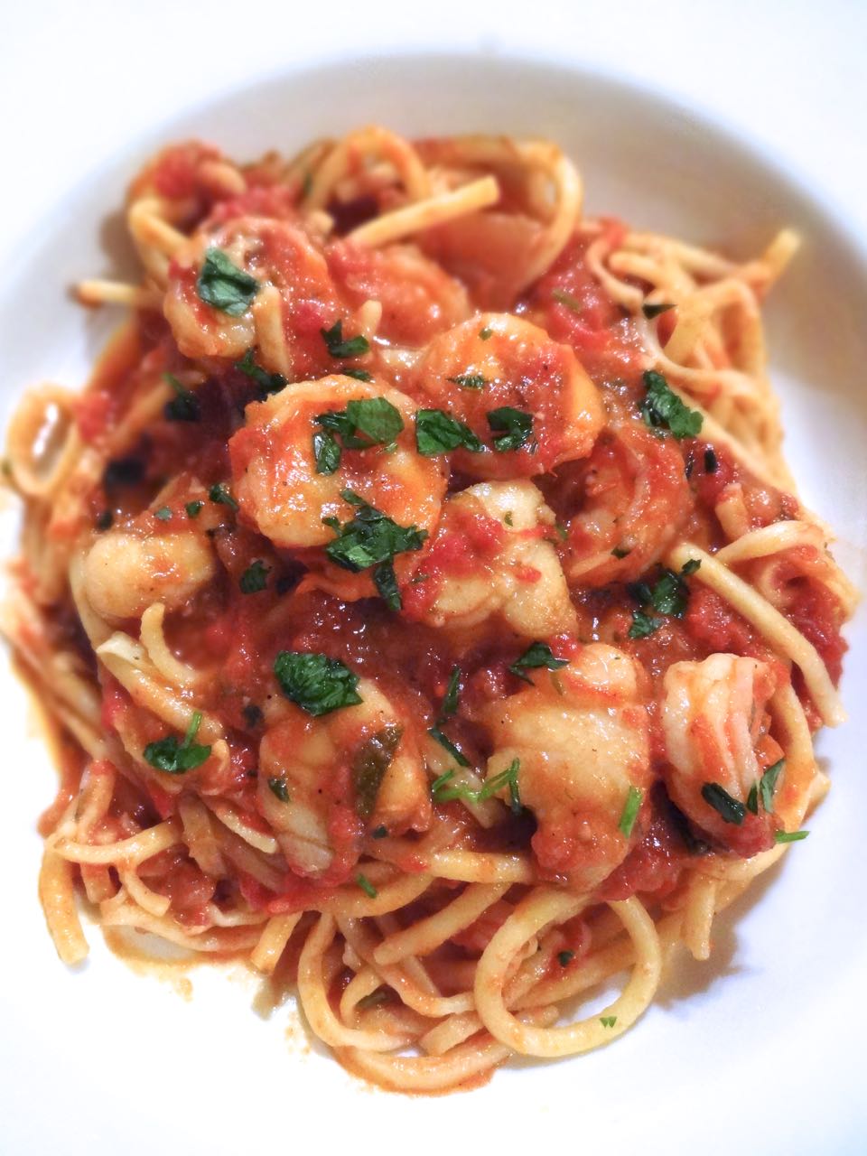 Scrumpdillyicious: Strangozzi Marinara with Prawns and Monkfish