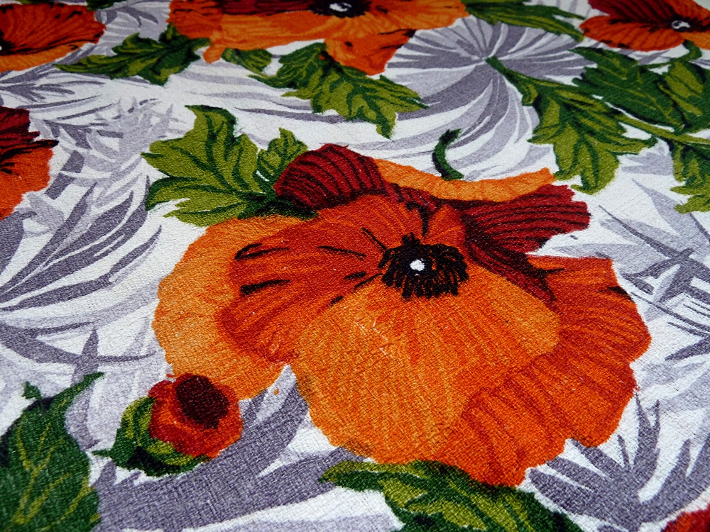 Fabric Friday #11: Poppy-print Barkcloth - A Stitching Odyssey