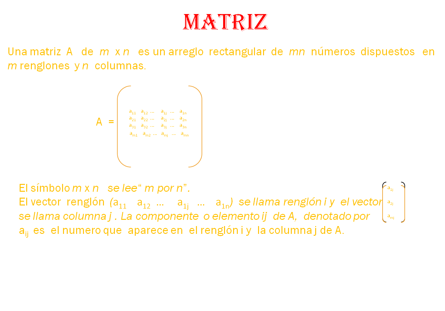 JMANUEL: Definicion de Matriz