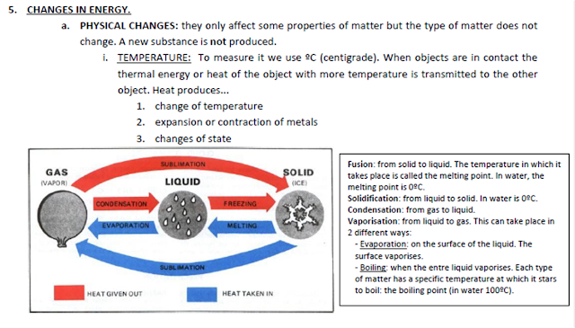 Natural Science 5 grade: 5. ENERGY: Energy changes