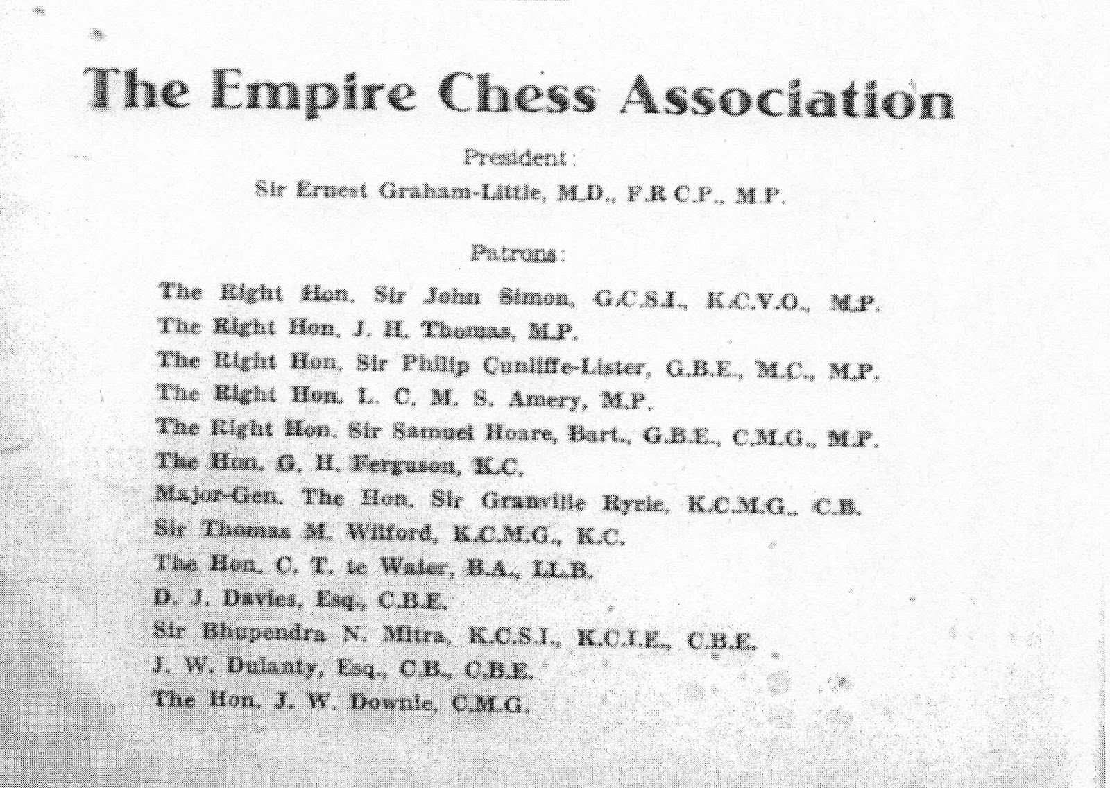 The Streatham & Brixton Chess Blog: Played On Squares 6: Empire Days