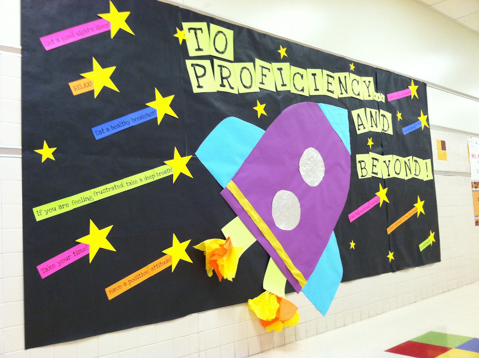 "To Proficiency... and Beyond!" Test-Taking Tips Bulletin Board