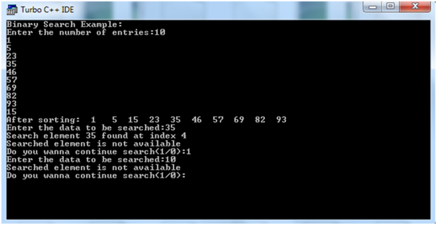Write A Program To Perform Binary Search In An Array Btech Cse