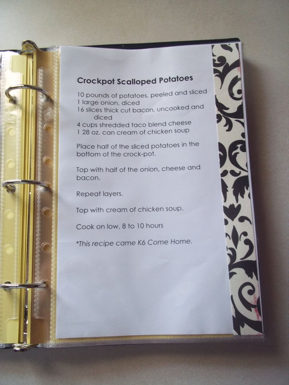 Recipe Book Table Of Contents Template