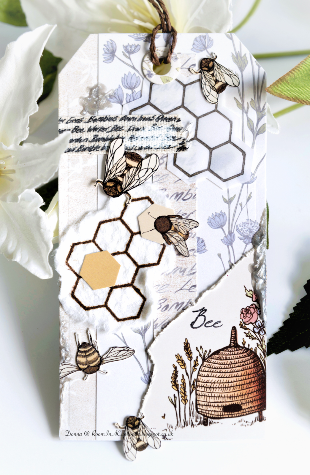 Room In A Cupboard...: Craft Consortium, Tell The Bees, Bee Collage Tag