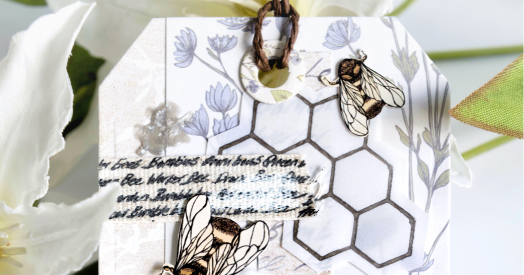 Room In A Cupboard...: Craft Consortium, Tell The Bees, Bee Collage Tag