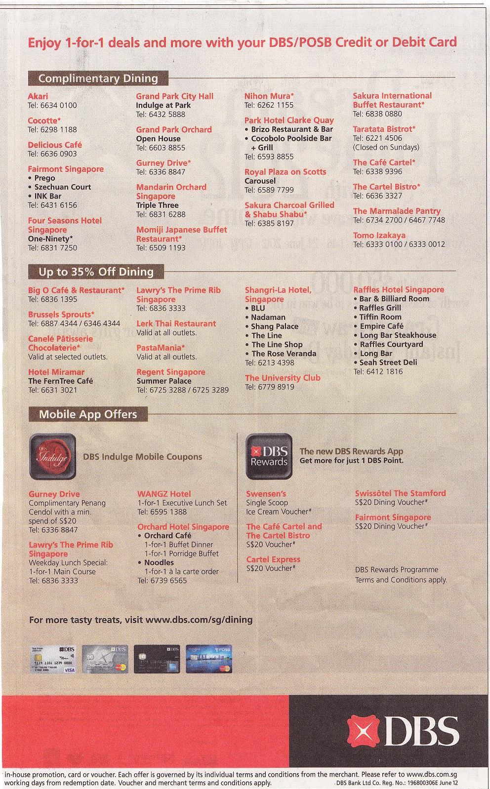 Singapore Dining Promotions!: DBS/POSB Promo - Enjoy 1-for-1 deals and ...