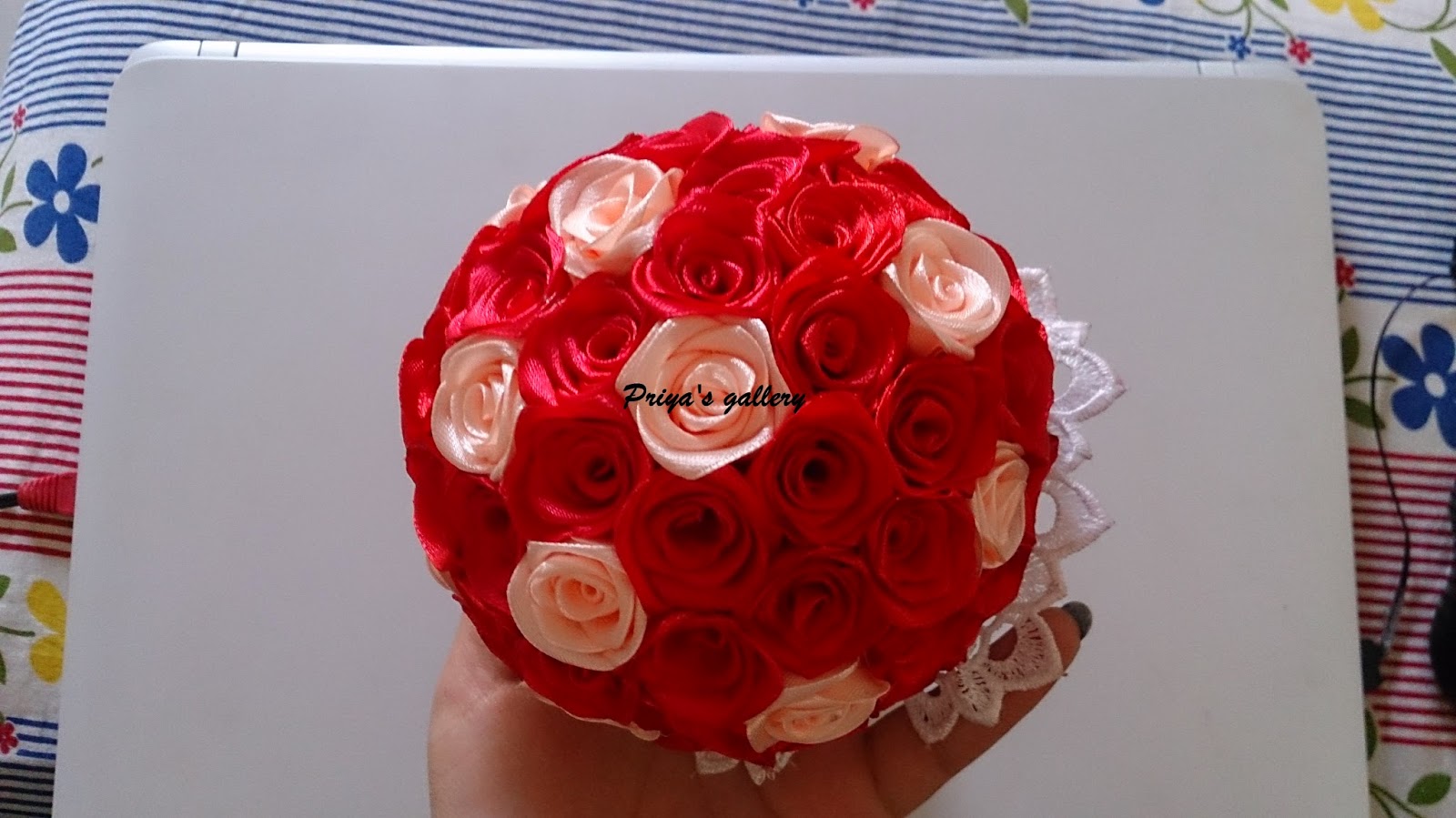 Priya's Gallery: satin ribbon roses bouquet