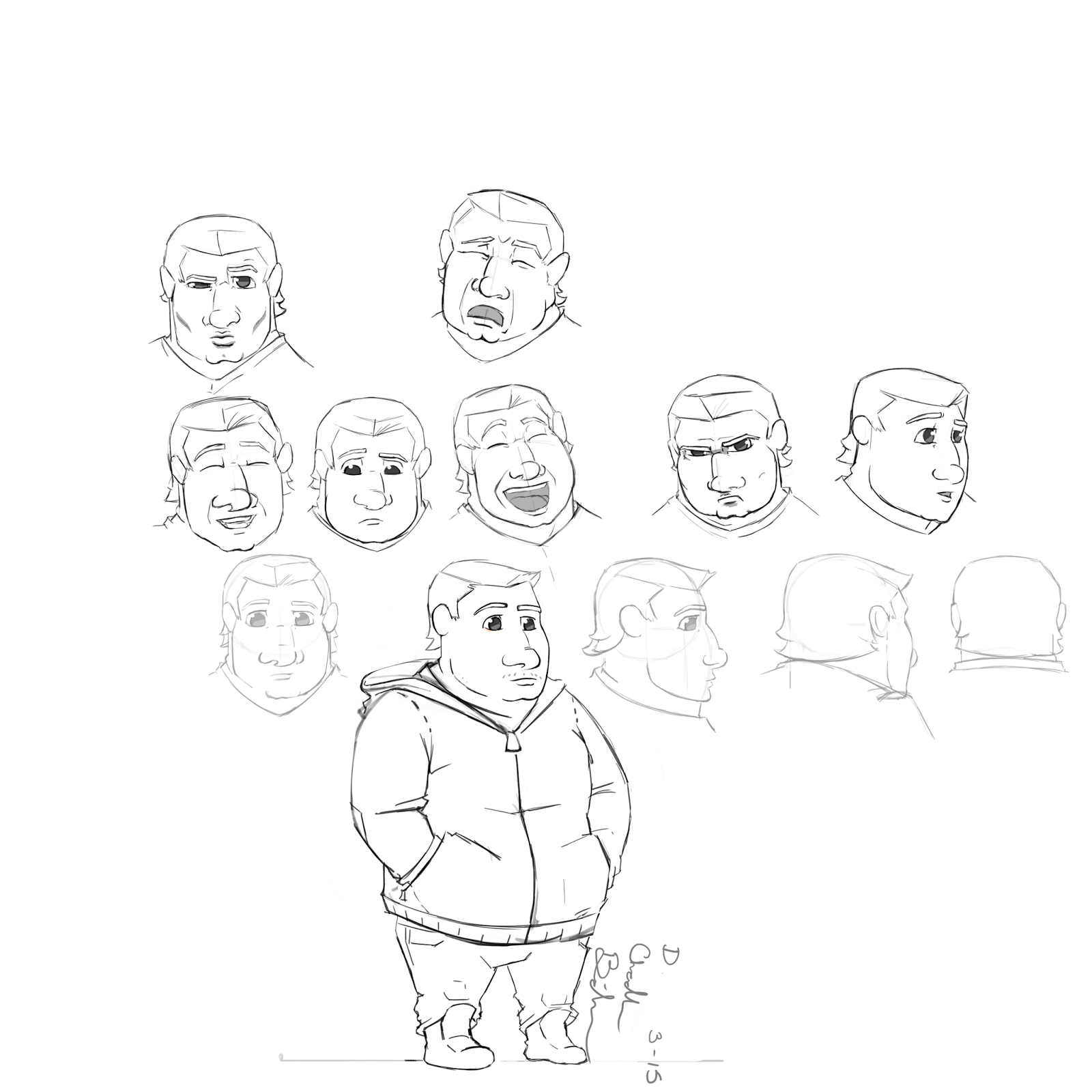 Chad Bierdeman Art and Animation: Character expression sheet