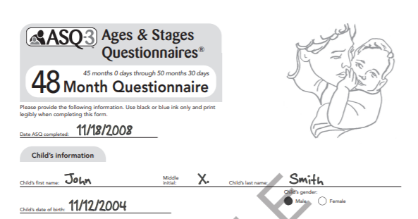 Ages and Stages Questionnaire, Third Edition (ASQ-3)