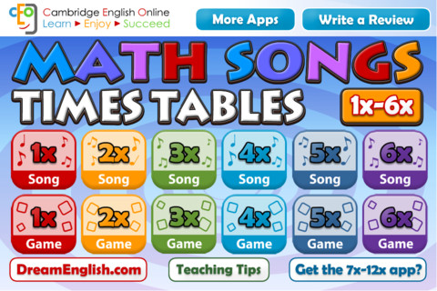 AppAbled: Math(s) Song: Times Tables 1x-6x HD