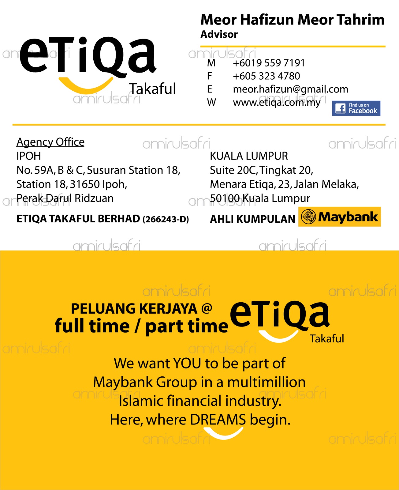 Business Card Etiqa Takaful ~ amirulsafri