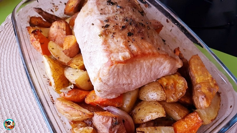 Lomo asado con tubérculos - ¡Huele Bien!