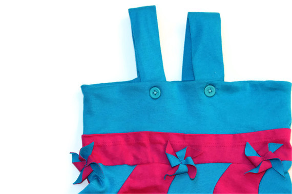 sewing pinwheels to the jumper