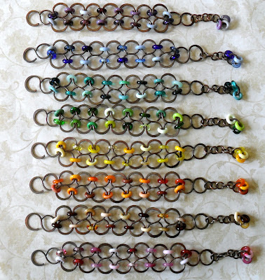 Copper, Glass and Recycled Trash: Fruit Loop Bracelets