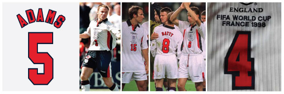 Football teams shirt and kits fan: Font England World Cup 1998 kits