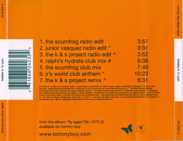 Los insectos en la música / Intsektuak musikan: Kristine W - Fly Again (2003) Tommy Boy Silver Label