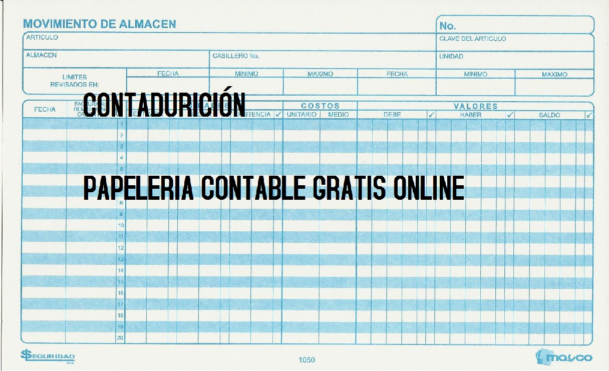 Papelería contable y administrativa GRATIS: Hoja tabular de 4 columnas ...