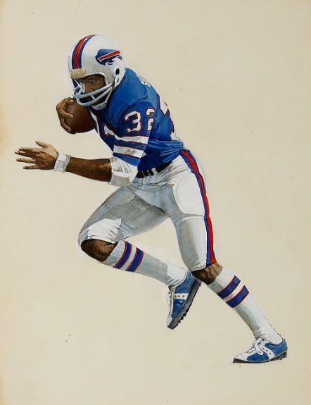 Pro Football Journal Presents: NFL Art: OJ Simpson by Chuck Ren