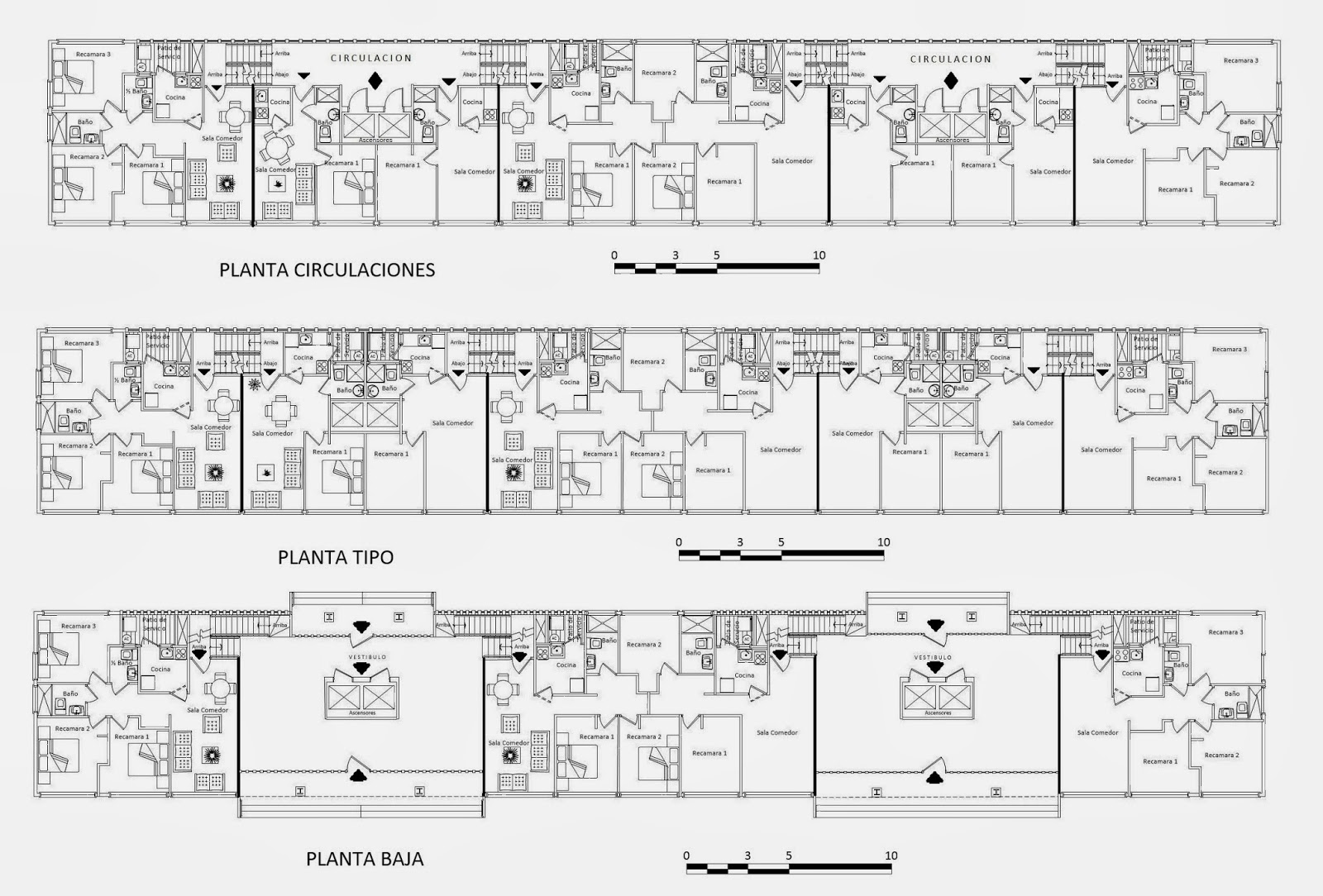 Vivir en Tlatelolco: Planos de los edificios de Tlatelolco: Tipo: A,B,C,K,L,M y N