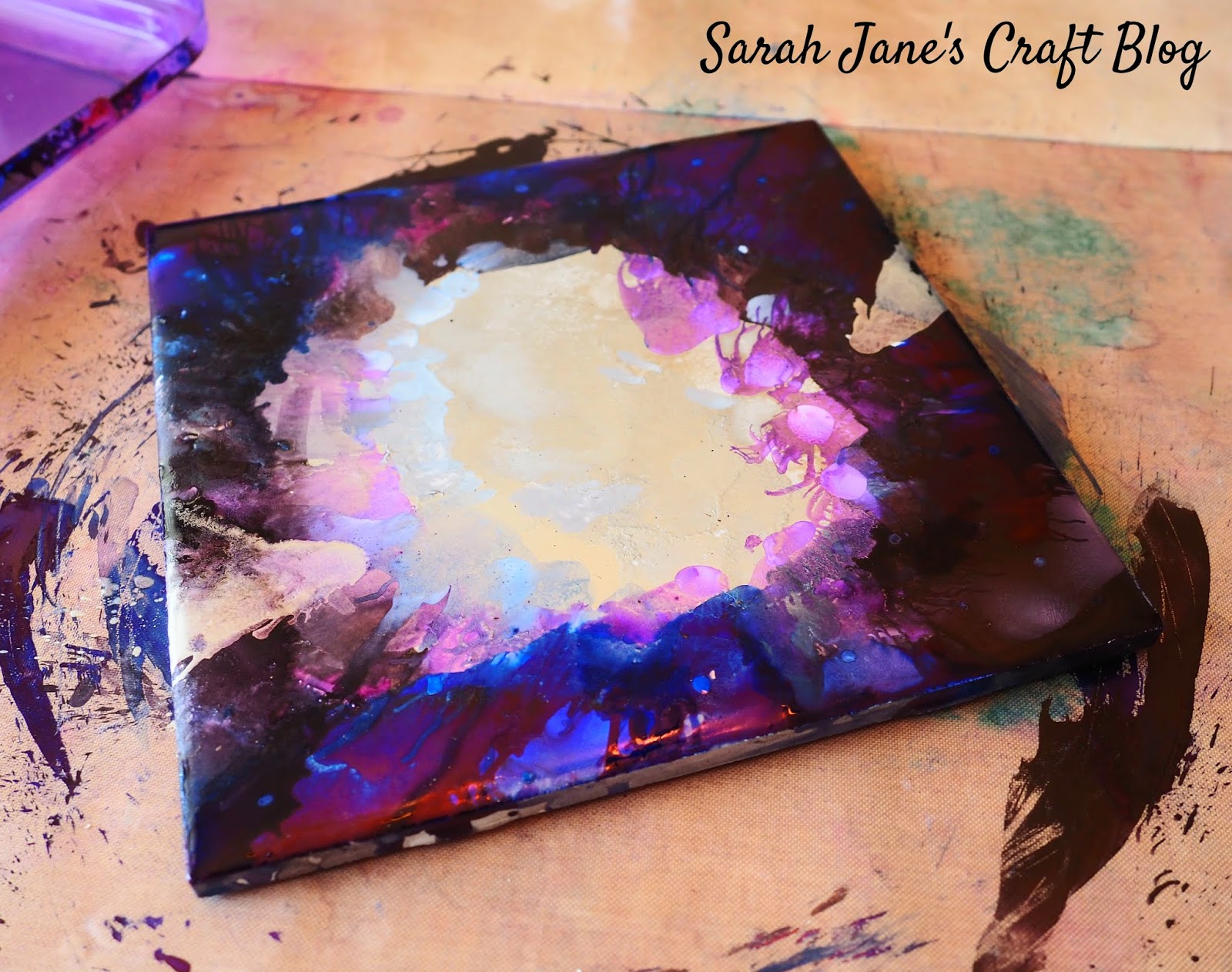 Alcohol Ink Galaxy Tile