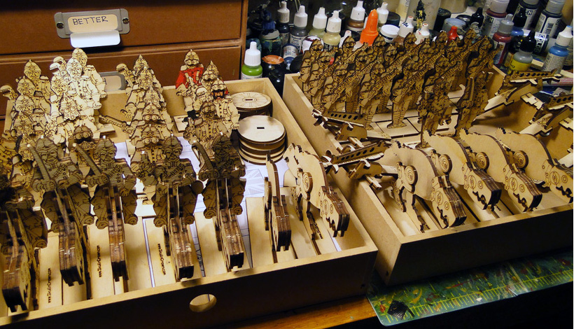 Skull and Crown: Wooden Wars: Queen Victoria's Robot armies WIP
