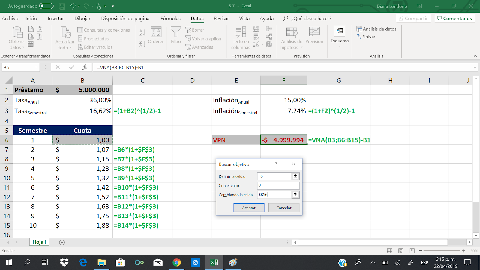 Finanzas, excel, vba, sql y algo más...: Finanzas: Préstamo Mayordomo ...